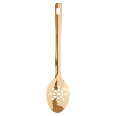 Shop Freya Gold Finish Slotted Spoon from Orsina