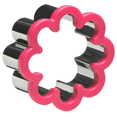 Shop Large Stainless Steel and Hot Pink ABS Flower Shape Cookie Cutter ...