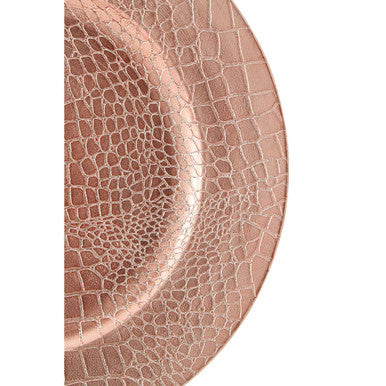Shop Rose Gold Pebble Effect Charger Plate from Orsina