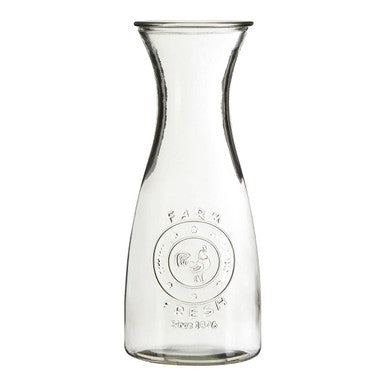 Shop Dayla Clear Glass Embossed Farm Fresh Design 1000ml Carafe from Orsina
