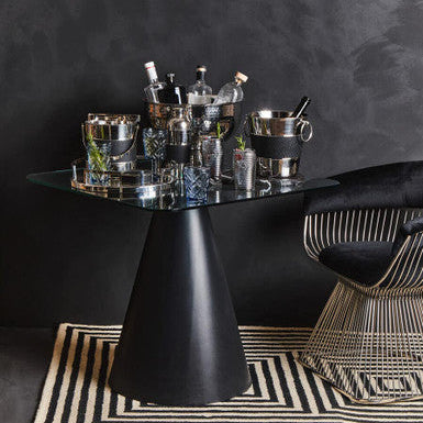 Shop Dayla Set Of Four Grey Ribbed Glass Tumblers from Orsina