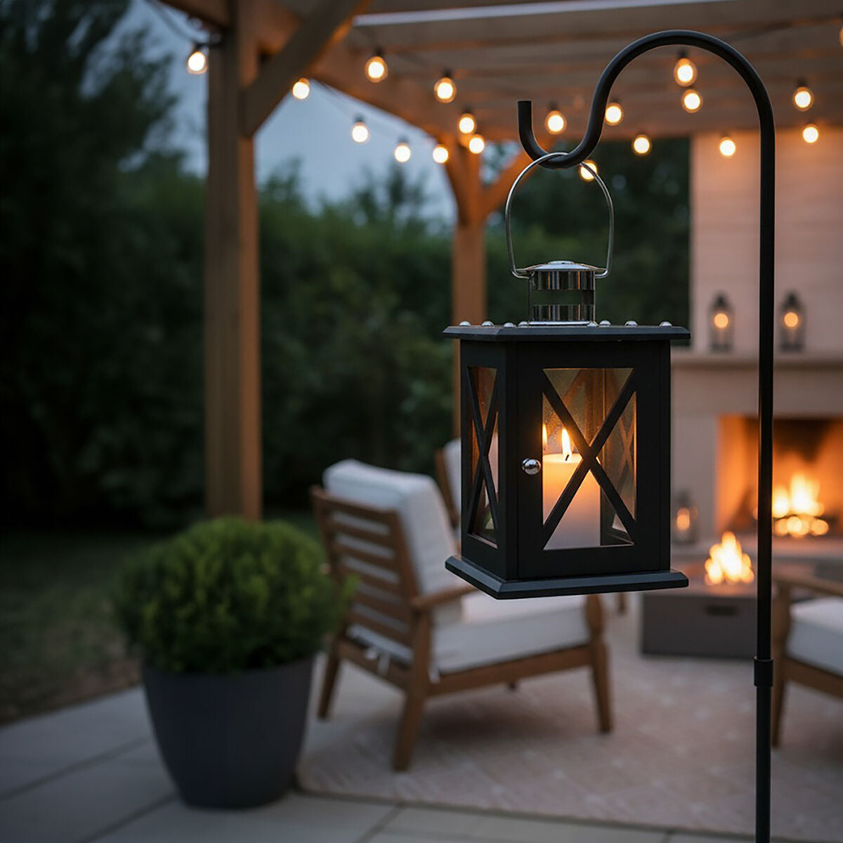 Shop Hampstead Small Black Criss Cross Lantern from Orsina