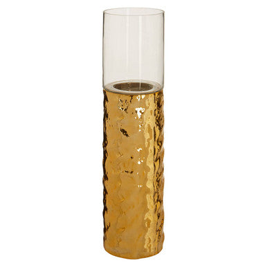 Shop Martele Large Pillar Gold Candle Holder from Orsina