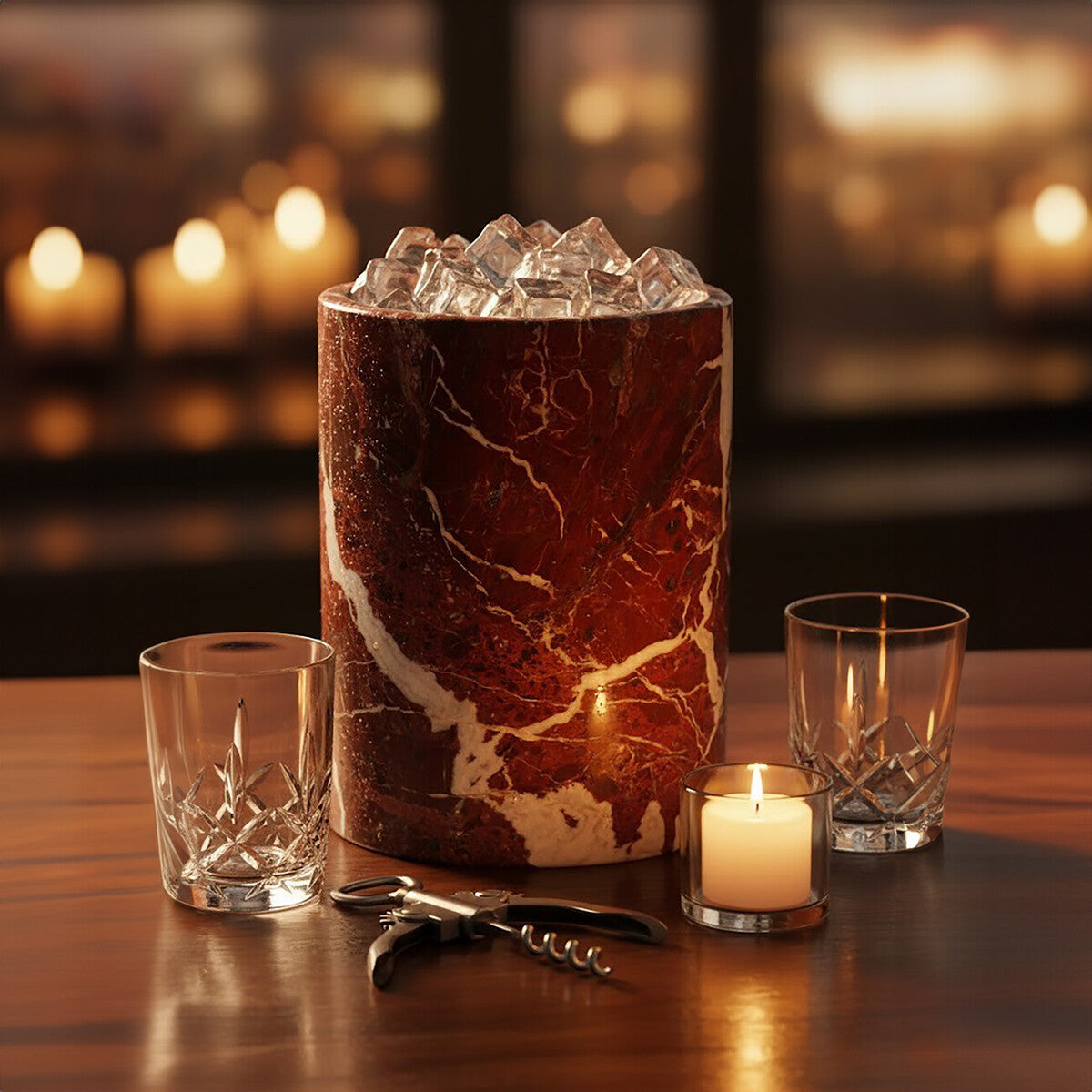 Shop Salmo Red Marble Ice Bucket from Orsina