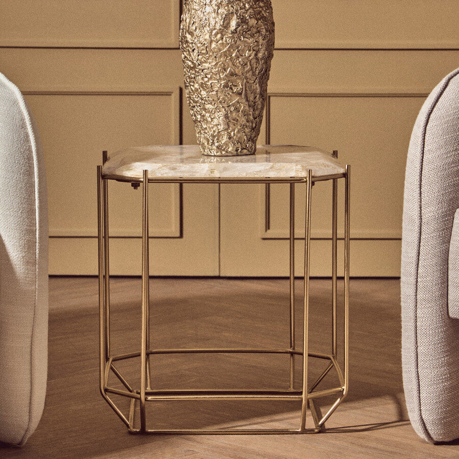 Shop Jaipur White Quartz Side Table from Orsina