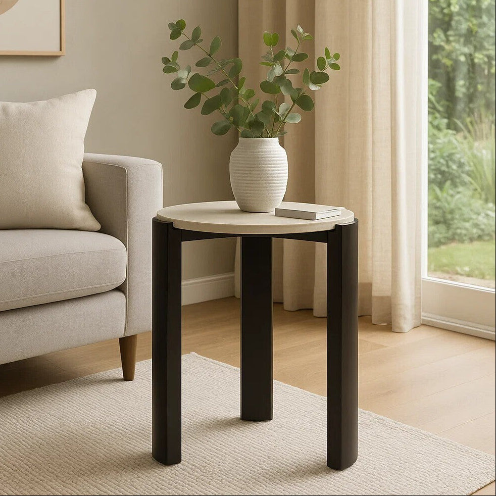 Shop Palermo Cream Marble Top Round Side Table from Orsina